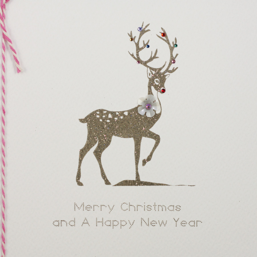 Merry Christmas / New Year – Handmade Open Christmas Card – AT6 – Tilt Art