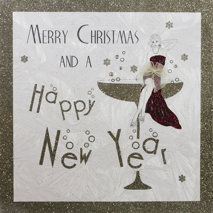 Merry Christmas / New Year – Handmade Open Christmas Card – CS2 – Tilt Art