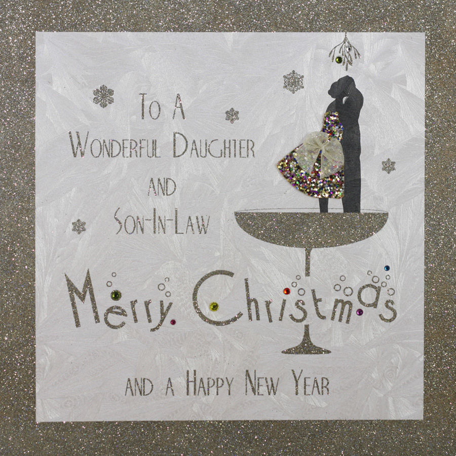 Daughter Son In Law Large Handmade Christmas Card LAT5 Tilt Art Daughter Son In Law Large Handmade Christmas Card LAT5 Tilt Art