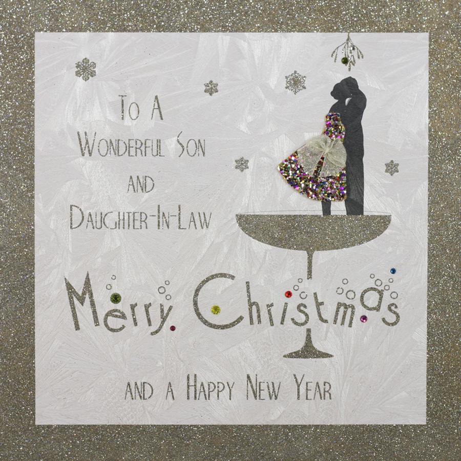 Son & Daughter-In-Law - Large Handmade Christmas Card - LAT6 - Tilt Art Son & Daughter-In-Law - Large Handmade Christmas Card - LAT6 - Tilt Art