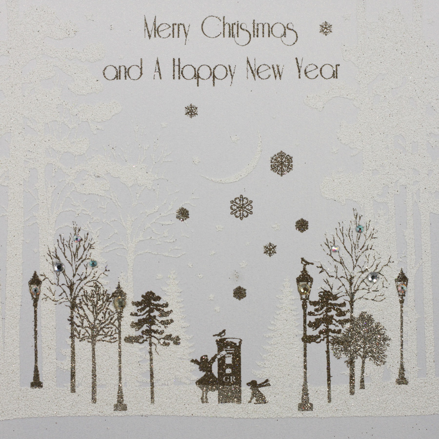 Merry Christmas / New Year – Handmade Open Christmas Card – MK8 – Tilt Art