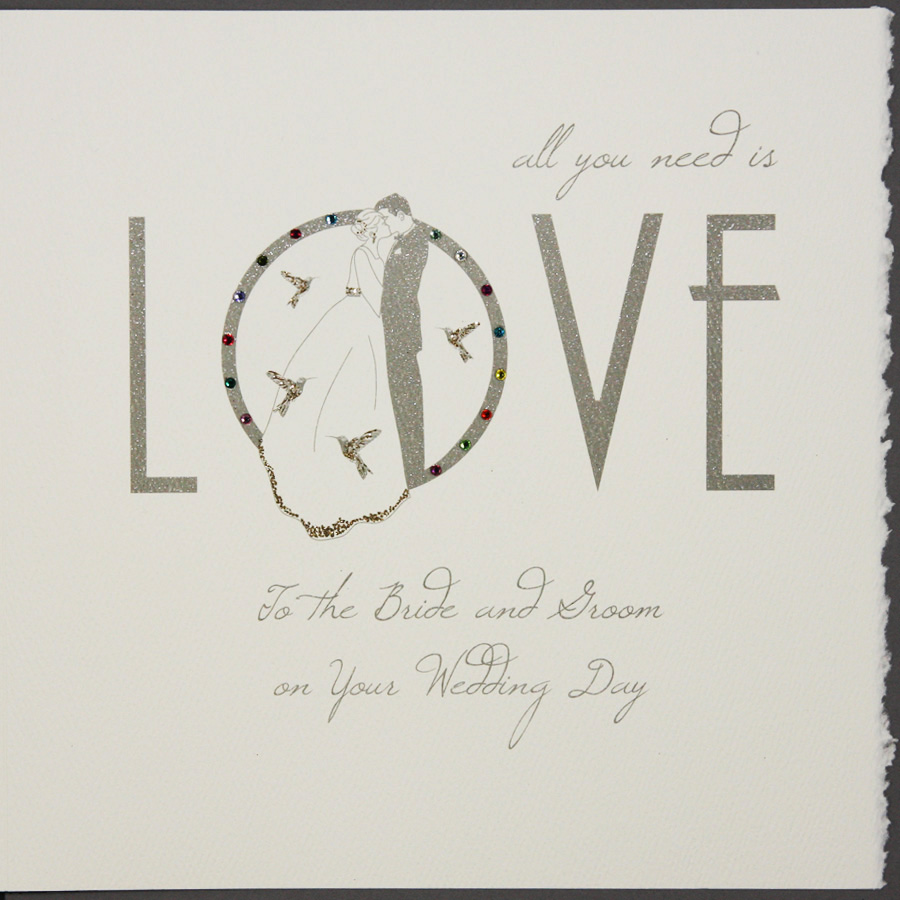 All You Need Is Love – Large Handmade Wedding Card – SWL3 – Tilt Art