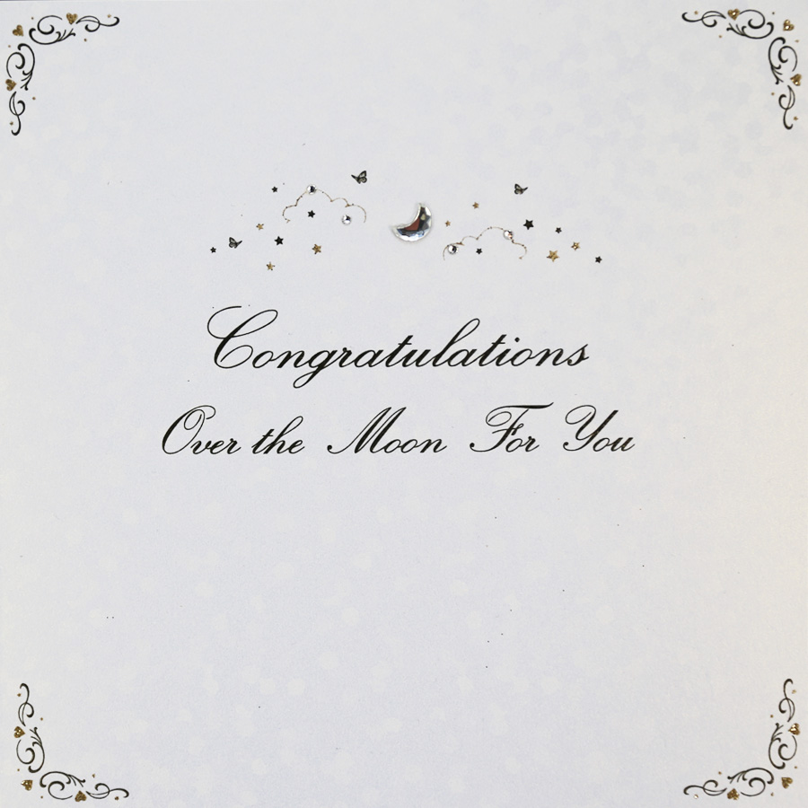 Over The Moon For You – Handmade Congratulations Card – AG44 – Tilt Art