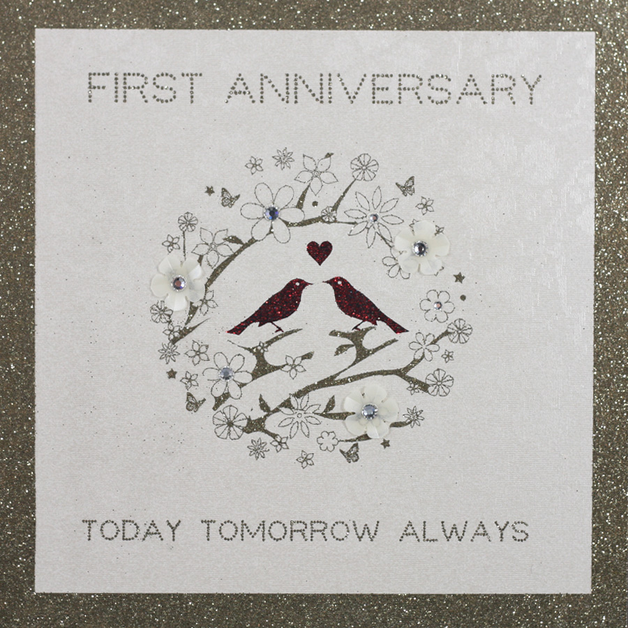 First Anniversary Handmade Anniversary Card BH9 Tilt Art first-anniversary-handmade-anniversary-card-bh9-tilt-art
