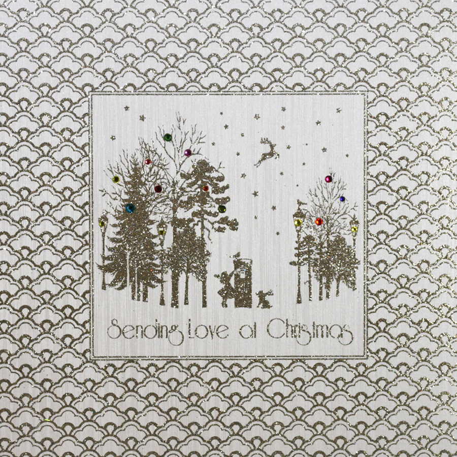 Sending Love At Christmas – Handmade Open Christmas Card – DEC1 – Tilt Art
