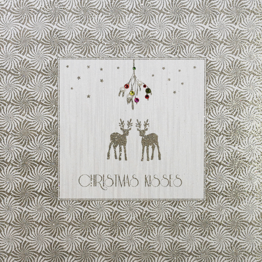 Christmas Kisses – Handmade Open Christmas Card – DEC5 – Tilt Art