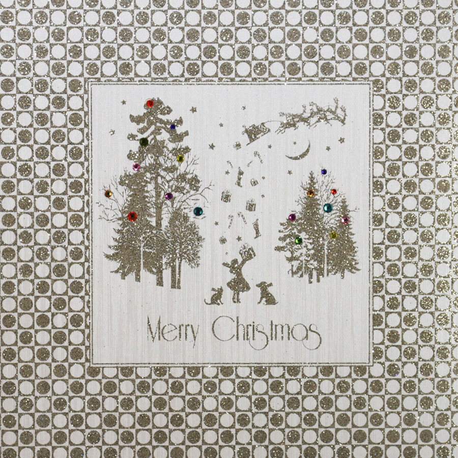 Merry Christmas – Handmade Open Christmas Card – DEC6 – Tilt Art