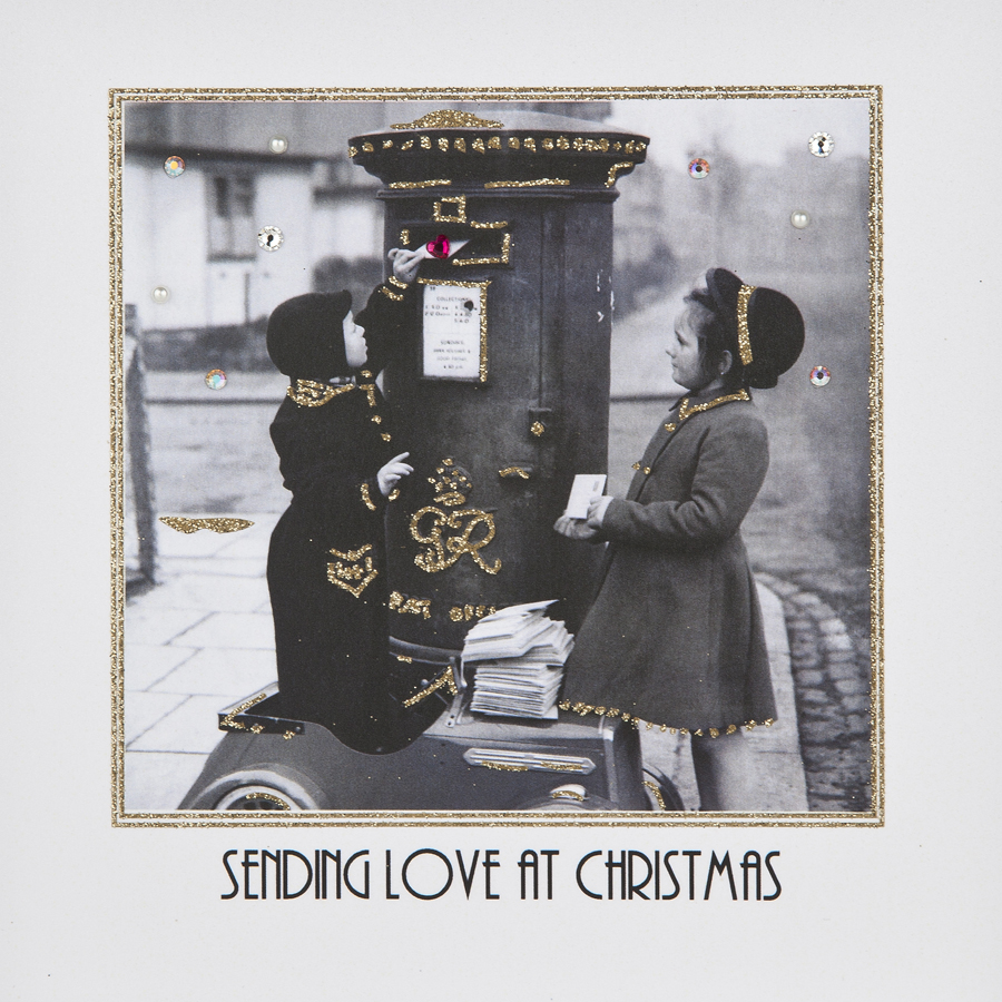 Sending Love At Christmas – Handmade Open Christmas Card – SN9 – Tilt Art