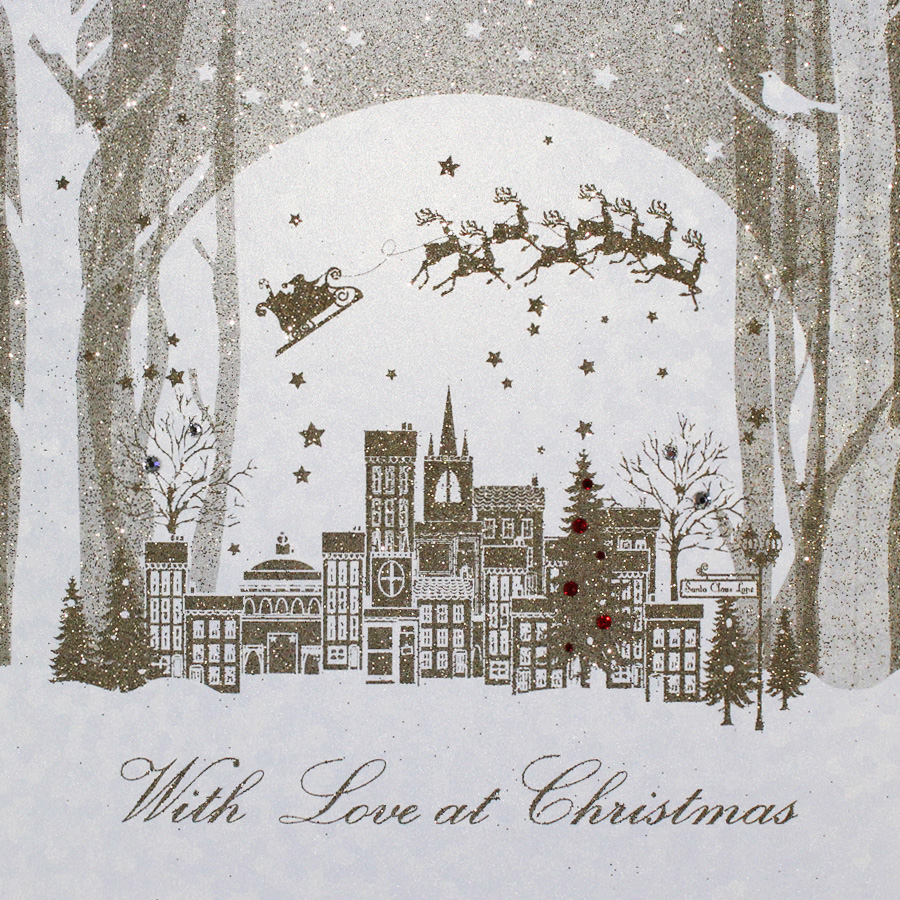 With Love At Christmas – Handmade Open Christmas Card – EF9 – Tilt Art