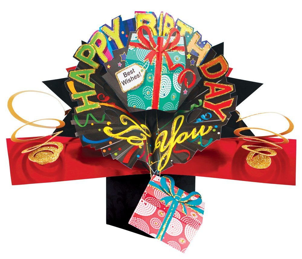 Happy Birthday – Open Birthday Pop Up Card – POP033 – Tilt Art