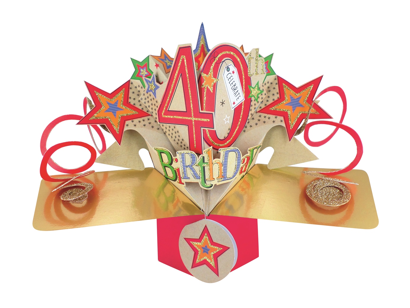 40th Birthday Pop Up Card Pop150 Tilt Art
