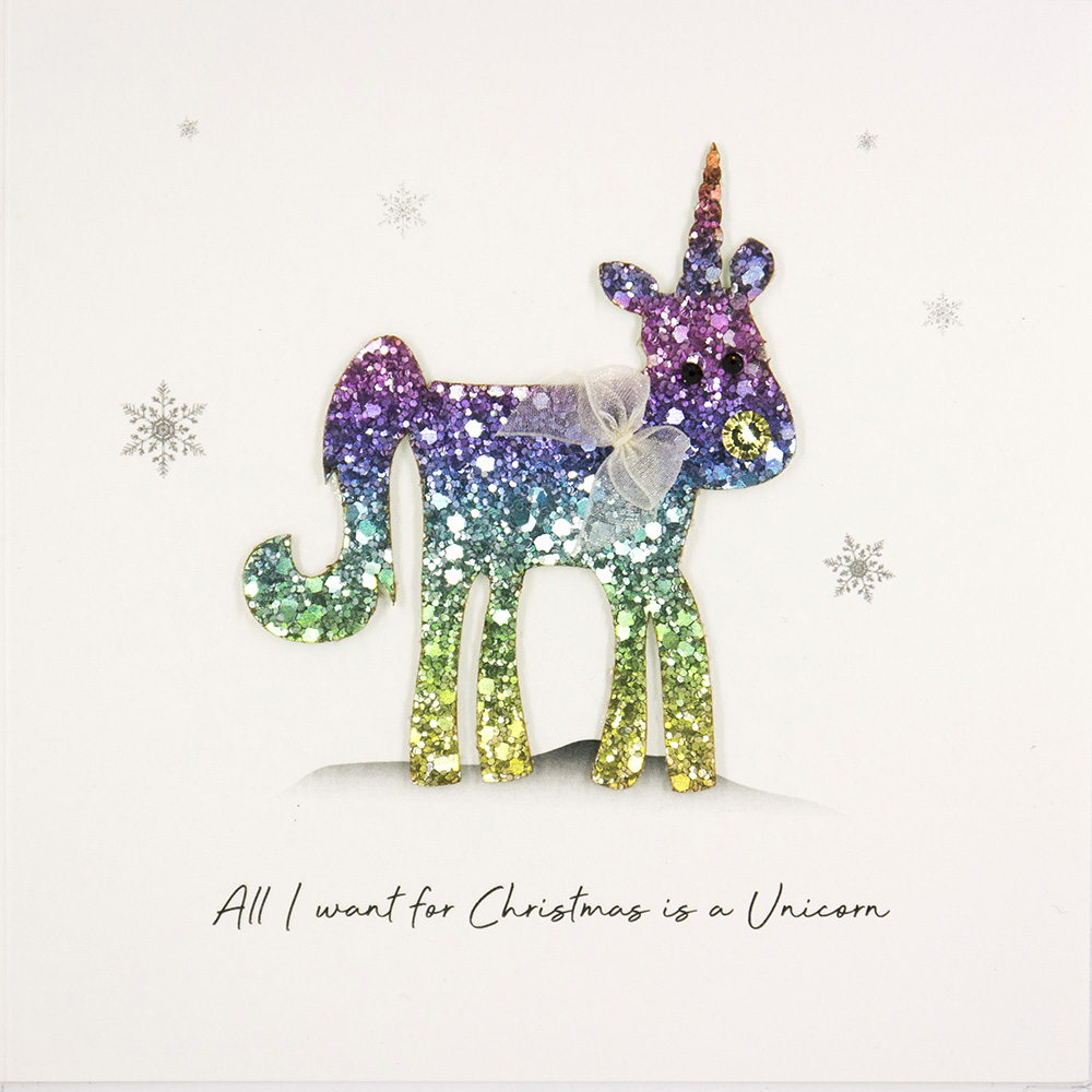 All I Want For Christmas Is A Unicorn – Handmade Open Christmas Card ...